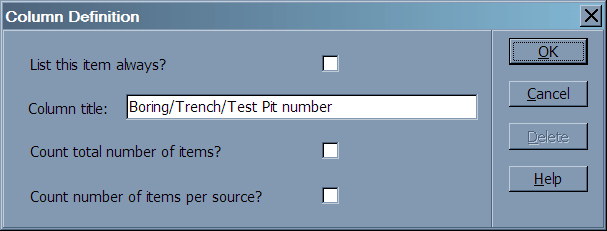 The Configuration File Tabulated Data Section